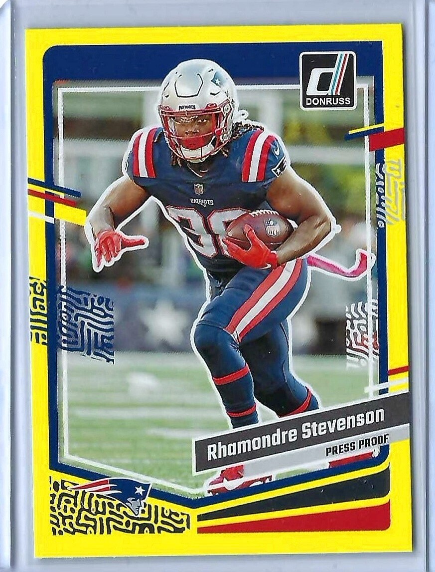 2023 Donruss Rhamondre Stevenson Yellow Press Proof #209 Patriots A468 | eBay