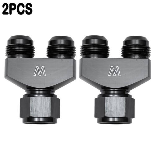 2x Y Block Adapter Fittings -12AN Female To Parallel Exit Dual -12AN Male | eBay
