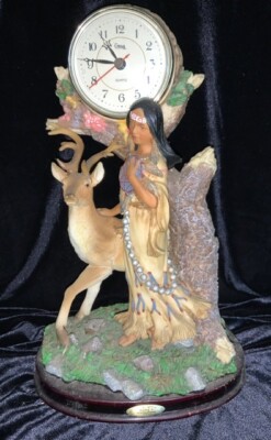 Rubg’s Collection Crosa Battery Mantle Clock Buck Deer Maiden Works ...