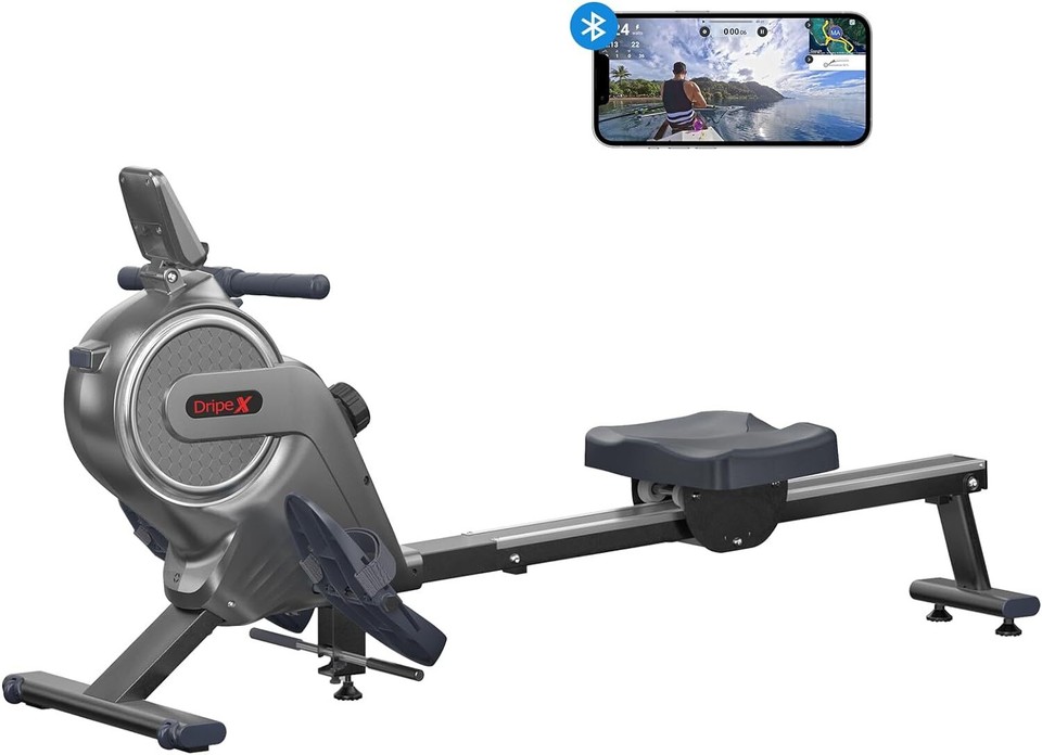 LCD Fitness Magnetic Rowing Machine Rower 16 Levels of Adjustable ...