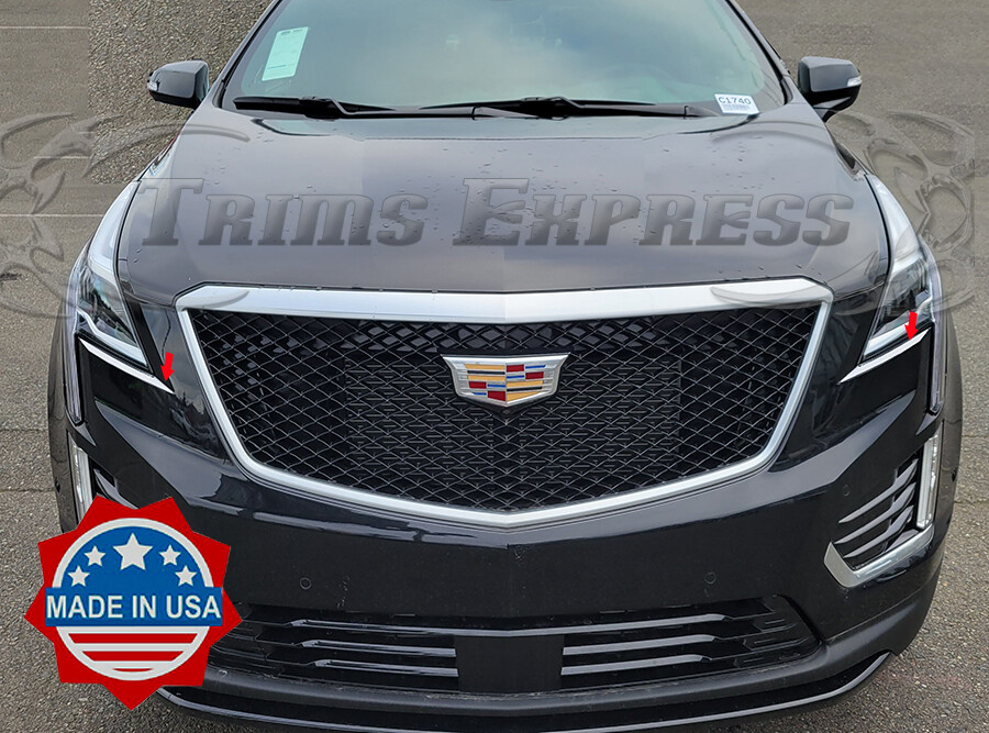 fit:2017-2024 Cadillac XT5 Front Bumper Headlight Cover Accent Trim ...