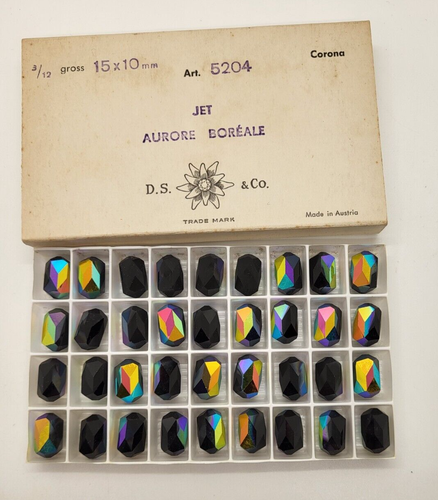 Factory Pack Swarovski Crystal Jet AB 15mm Barrel 5204 Beads; 36pc ...