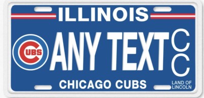 Illinois Chicago Cubs Custom Any Your Text Name Aluminum License Plate ...