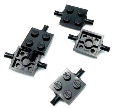 Lego 5 New Black Plates Modified 2 x 2 with Wheels Holders | eBay