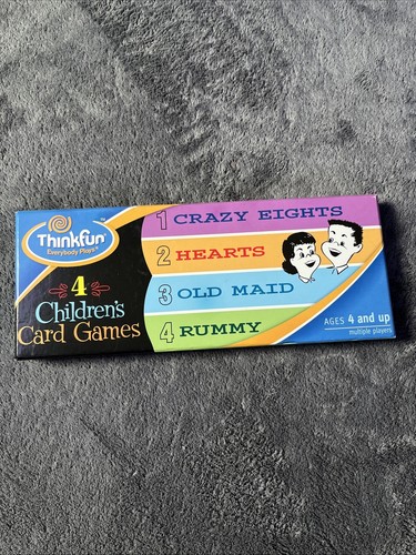 Thinkfun 4 Children’s Card Games - Old Maid, Rummy, Hearts, & Crazy ...
