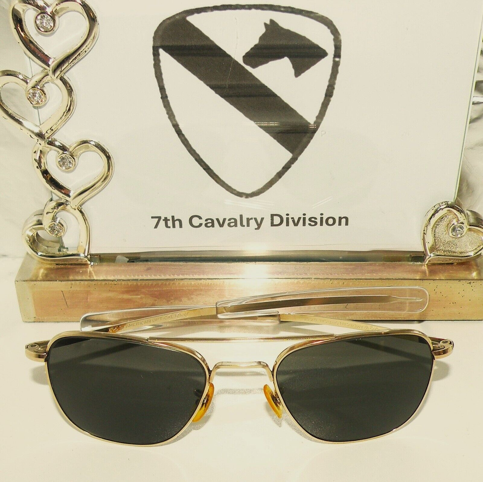 VTG US ARMY AMERICAN OPTICAL 12K GF HGU-4/P AO AVIATOR SUNGLASSES BOX ...