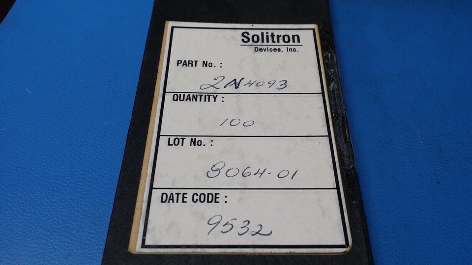 (1 PC) 2N4093 SOLITRON, JFET Transistor, 1-Element, N-Channel, Silicon ...