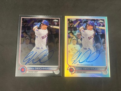 2 CARD 2022 TOPPS CHROME GREG DEICHMANN ROOKIE BASE & REFRACTOR 139/499 ...