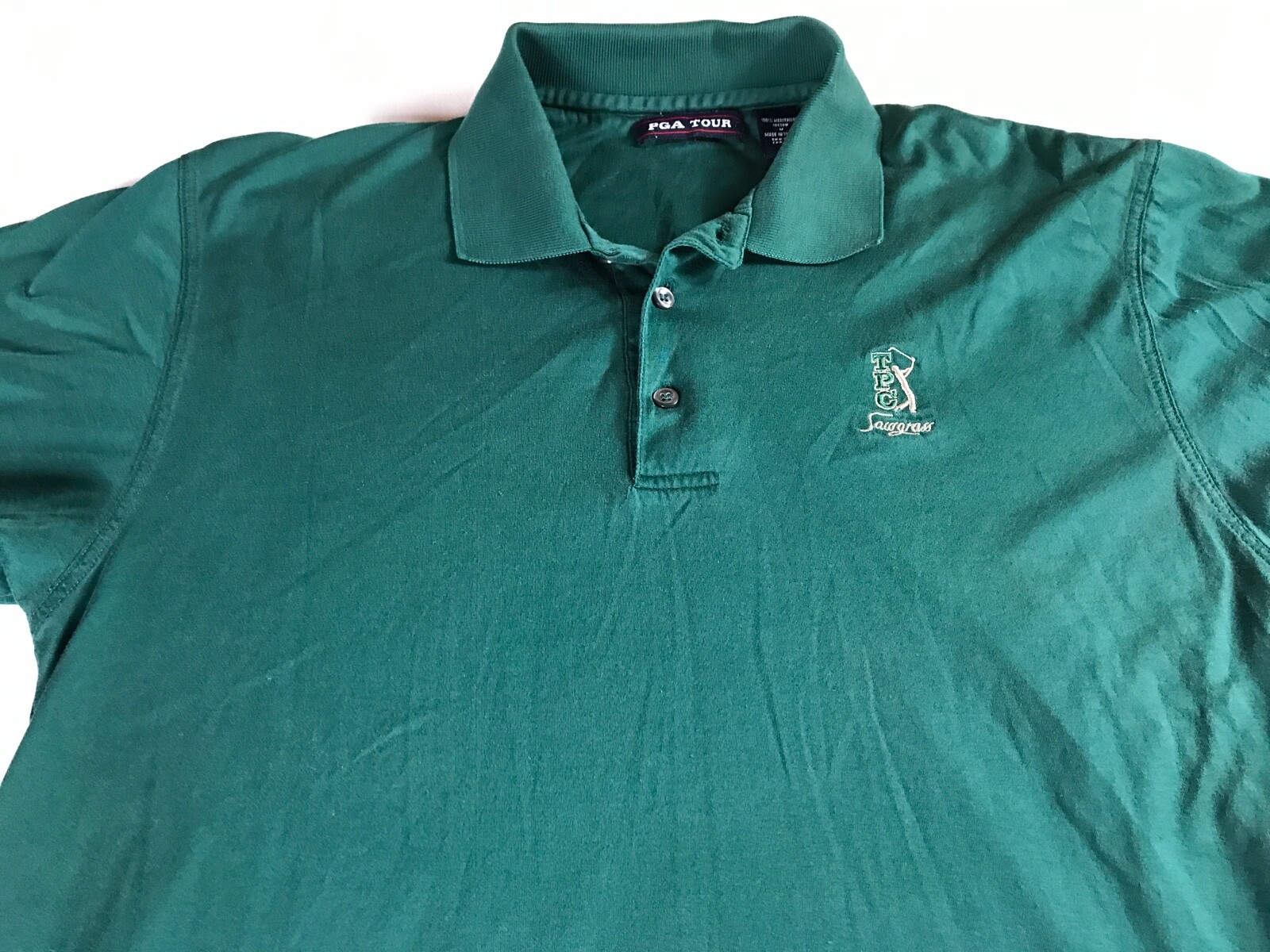 TPC Sawgrass Polo Shirt Mens SZ S/M Green PGA Tour Golf Mercerized ...