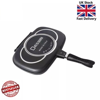 New Double Sided Die-Cast Non-Stick Reversible Grill Magic Frying Pan ...