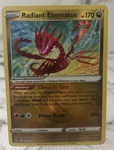 Holo Radiant Eternatus 105/159 Radiant Rare Crown Zenith Pokemon TCG | eBay