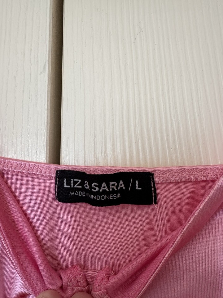Liz Sara Women Dress Size L Pink Satin Stretch Bodycon Micro Mini | eBay
