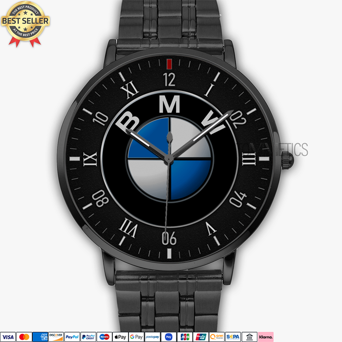 BMW Big Logo BM12 Quartz Watch Stainless Steel Men's Wristwatch Analog ...