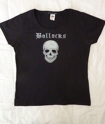 Skull Bollocks design Gothic Biker Punk women's t shirts | eBay UK