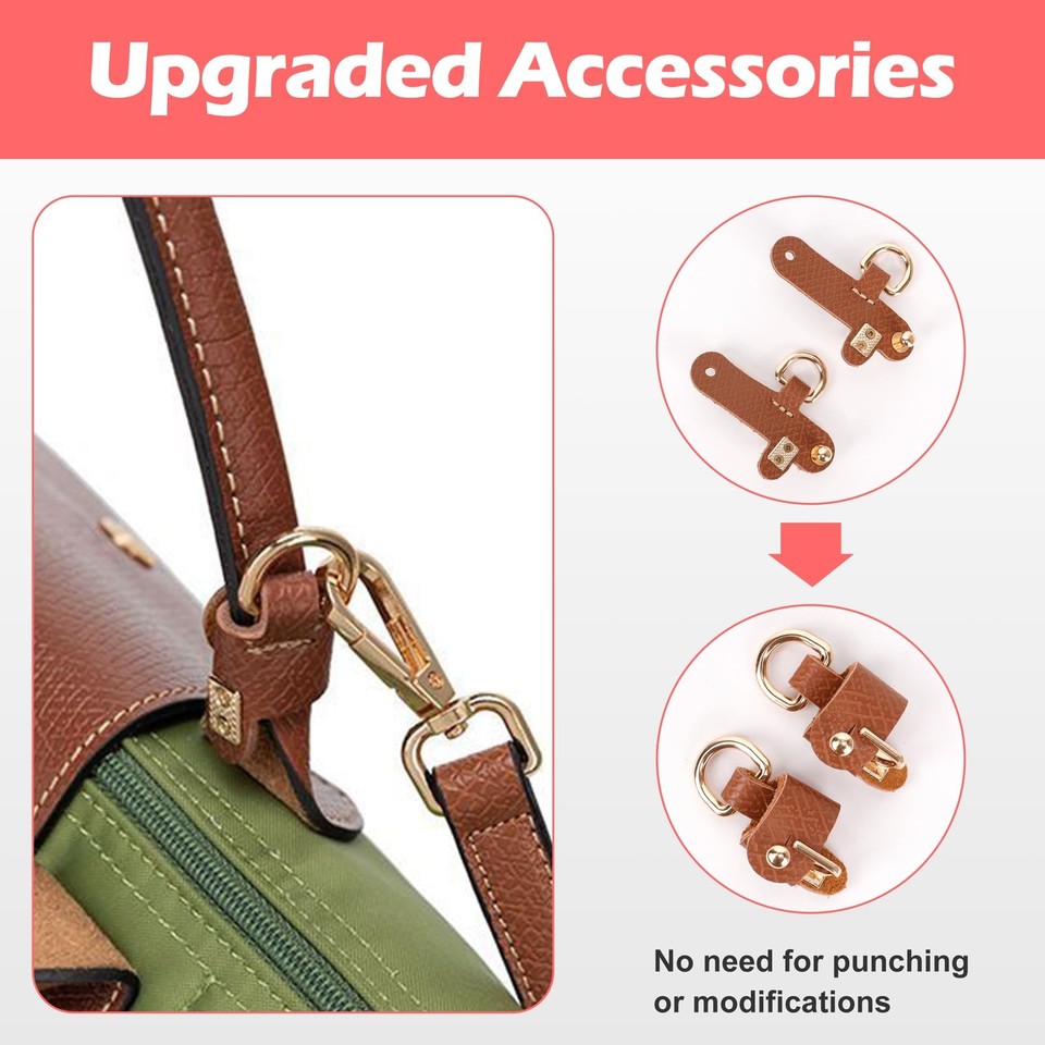 dadop Strap Kit Compatible with Longchamp Mini Bags - Leather ...