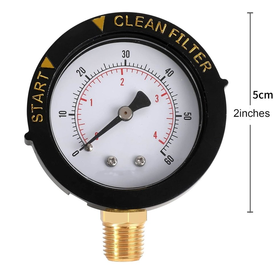 190058 Pool Pressure Gauge For Pentair Sta-Rite 1-1/2-Inch Multi-port ...