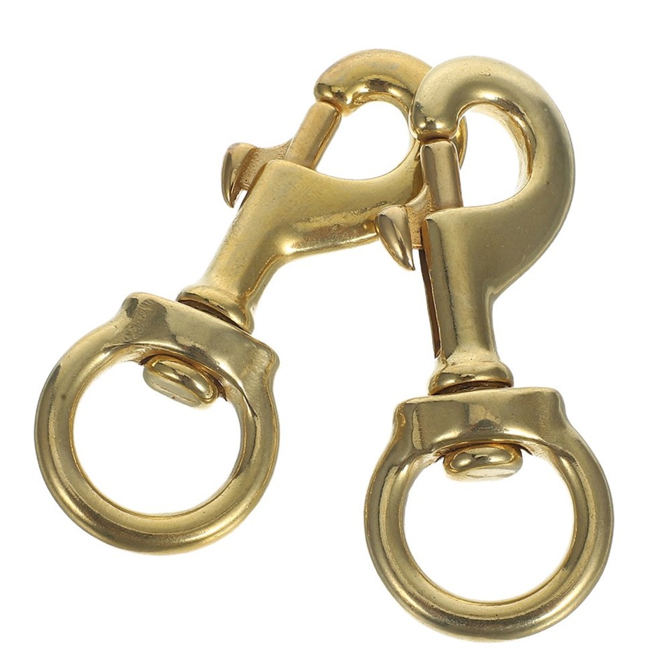 2PCS Flag Pole Clips: Heavy Duty Brass Swivel Snaps Hook with Eyelet ...