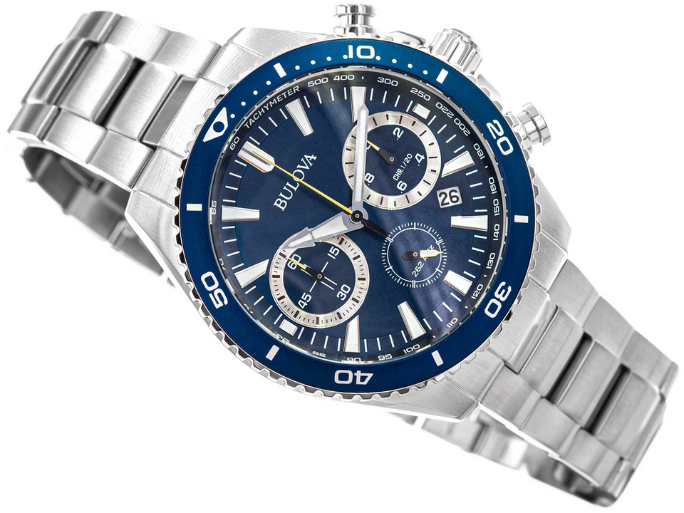 Bulova Precisionist Marine Star Blue Dial Men's Watch 98B393 | eBay