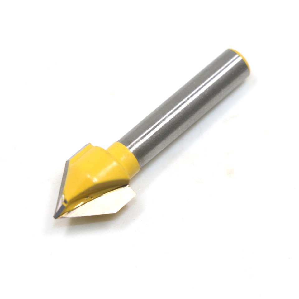 1Pcs V Groove Router Bit - Angle: 60 Degree, Diameter: 1/2" - 1/4 ...