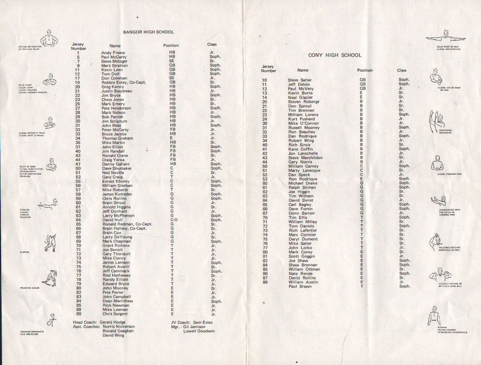 High School Football Program Bangor Vs Cony Augusta Maine September 29 ...