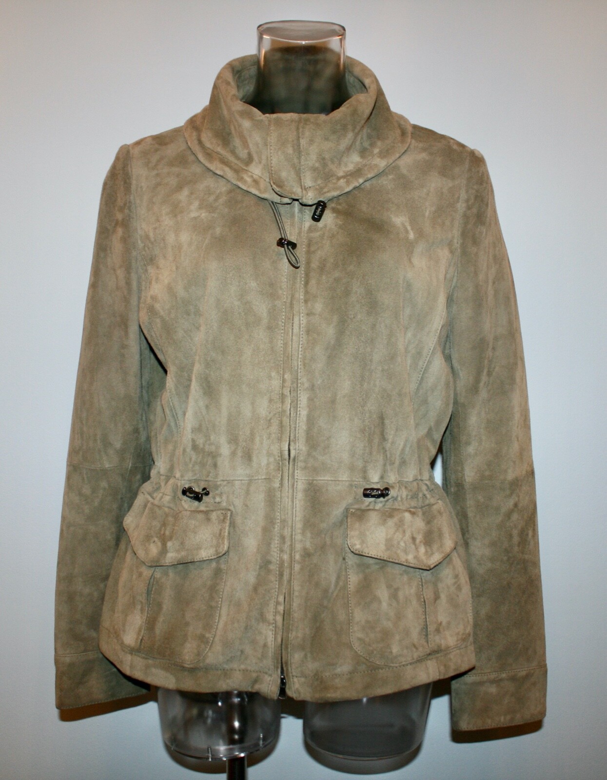 Talbot's 100% Suede Leather Jacket w/ Convertible Col… - Gem