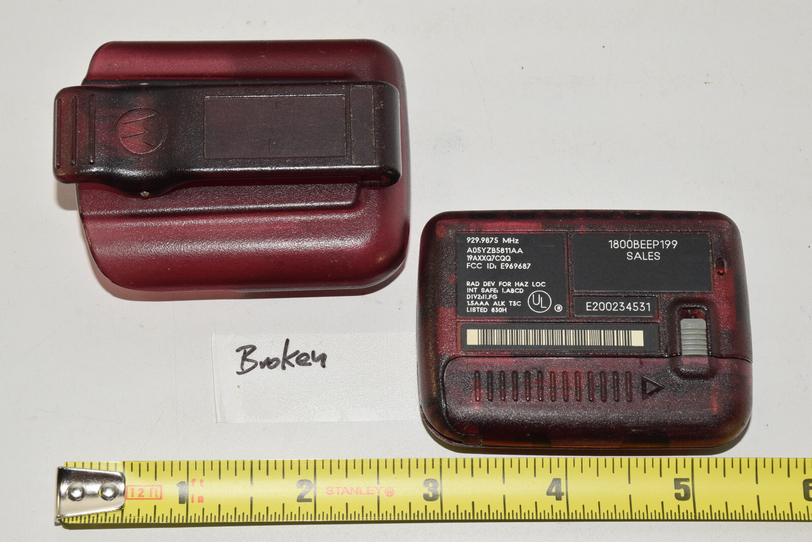 Motorola Express Xtra FLX 929.9875 MHz Frequency Red Clear Flex Pager ...