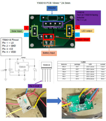 YX8018. 4 PIN. 1.25V, SOLAR LED DRIVER. Solar Light Repair + PCB | eBay UK