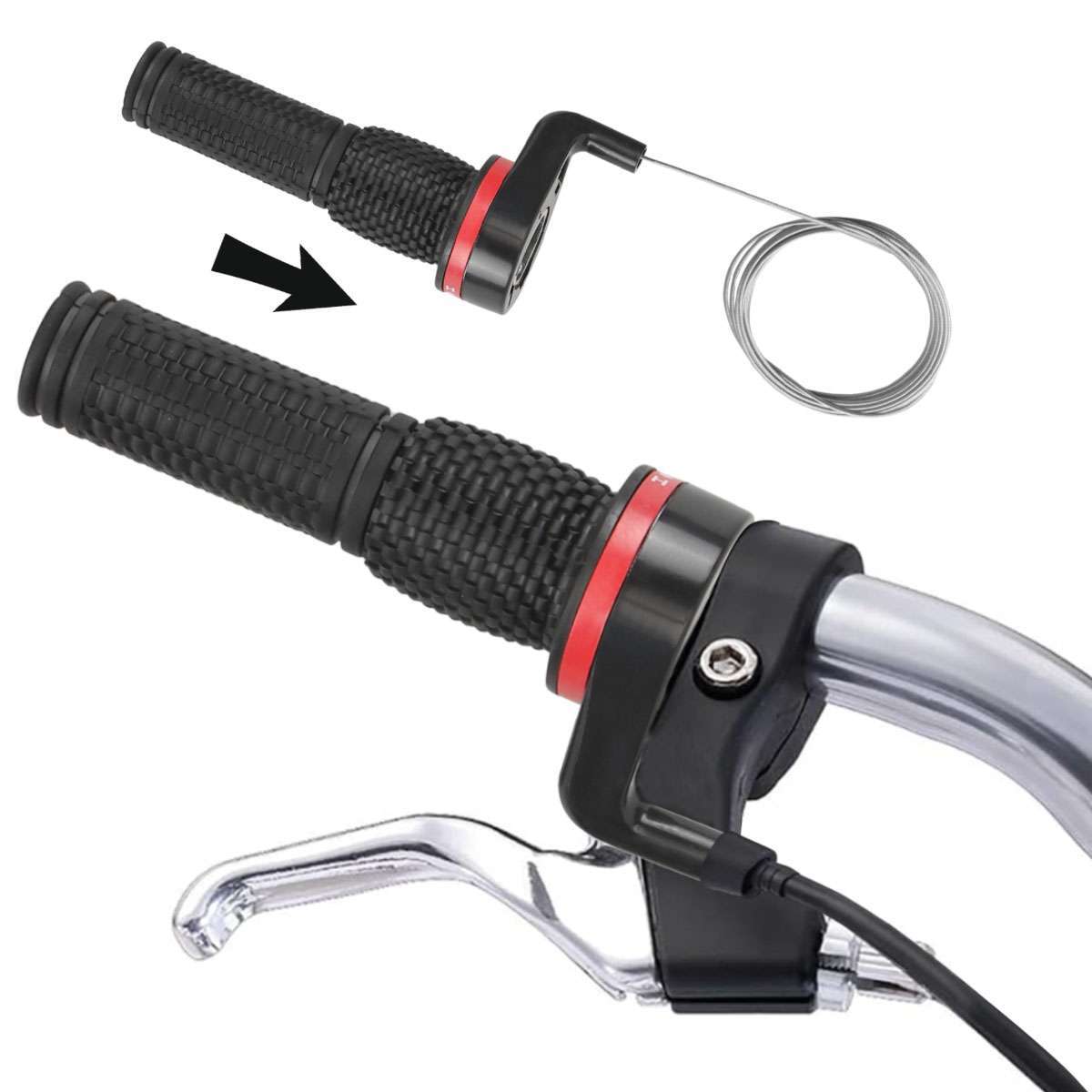 Bicycle Shift Levers Handle Bike Twist Grip Gear Cycle Speed Handlebar ...