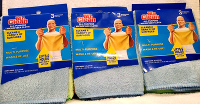 Mr. Clean Microfiber Cloths 12"x12" Package Of 3 All Purpose Use 3 ...