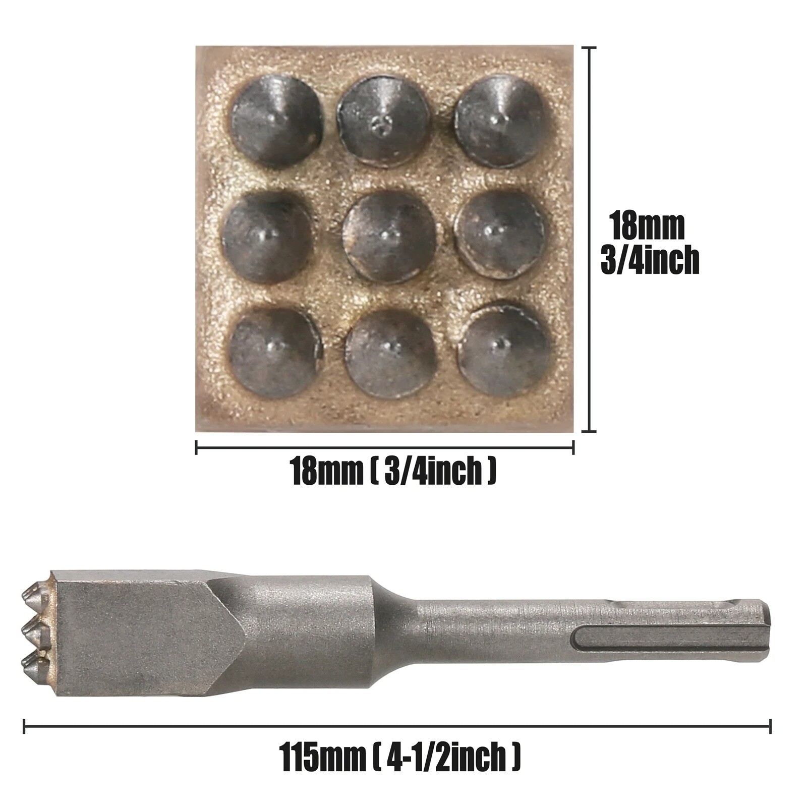 SDS Plus Shank Alloy Point Micro Chisel Bush Hammer Drill Bit for ...