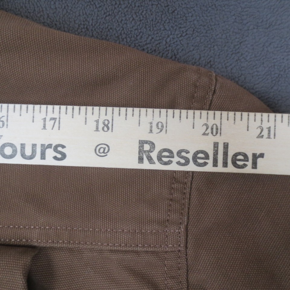 Dickies Shirt Jacket Mens XL Brown Canvas Flannel Lined Snap Pockets ...