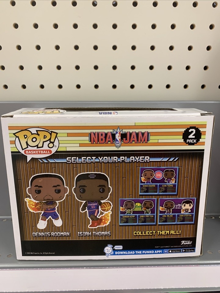 Funko Pop! Basketball NBA JAM Dennis Rodman & Isiah Thomas 2-Pack Vinyl ...