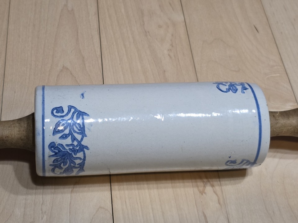 Antique Salt Glazed Stoneware Advertising Rolling Pin - G. Schimansky ...