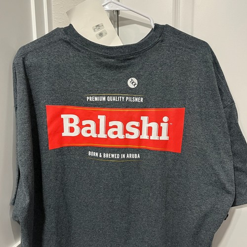 Balashi Beer Shirt Mens 2XL Gray Short Sleeve Aruba Pilsner XXL Crew ...