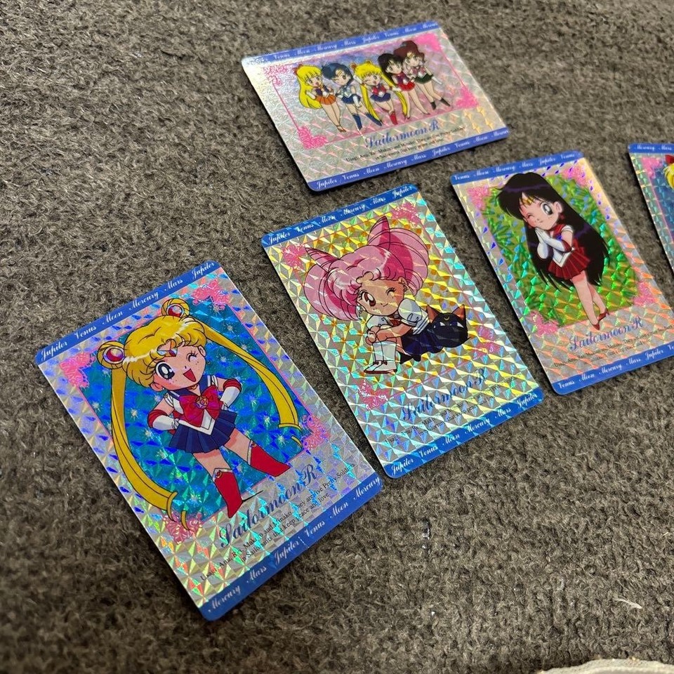 Rare Pretty Guardian Sailor Moon Hologram Card Set Of 5 Glitter | eBay UK