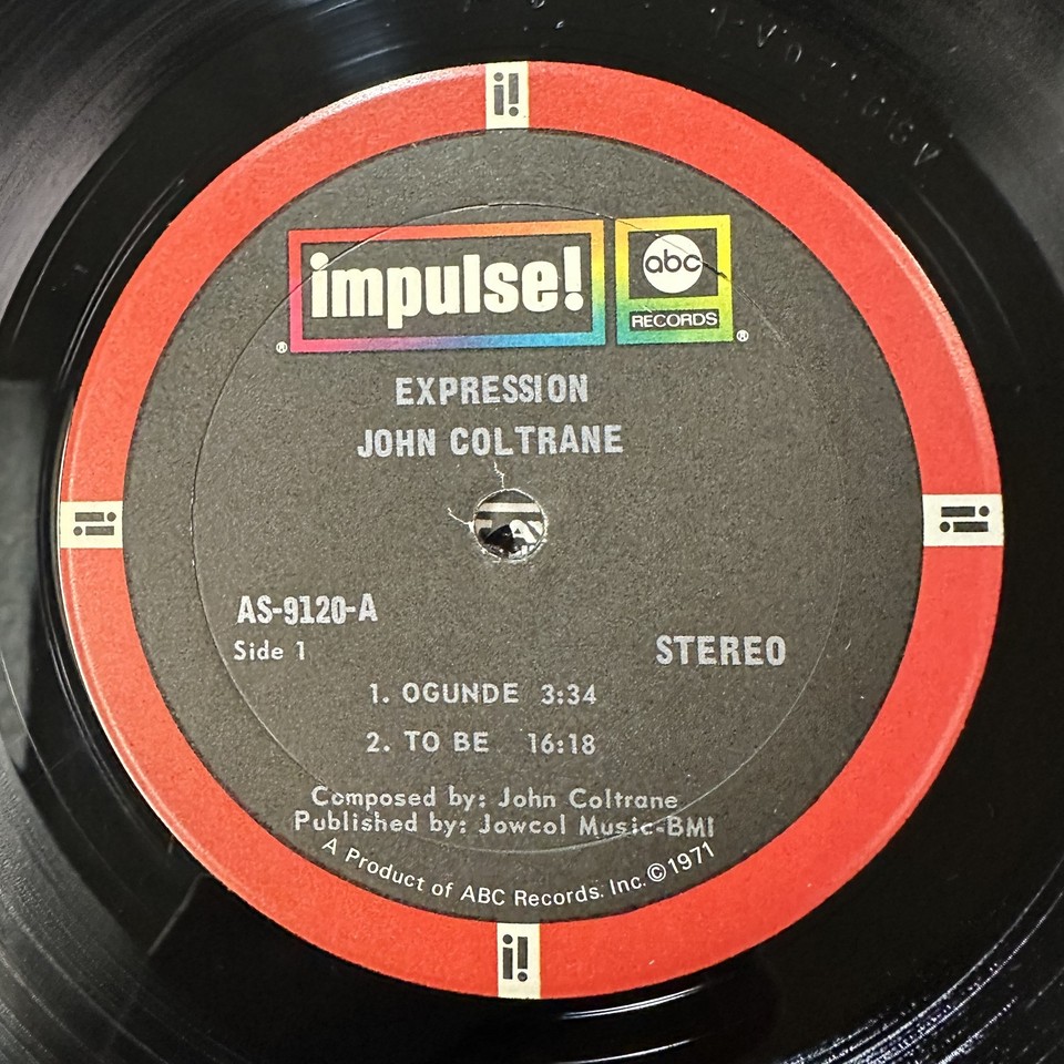 Expression Record Vinyl John Coltrane Impulse AS-9120 1968 Reissue | eBay