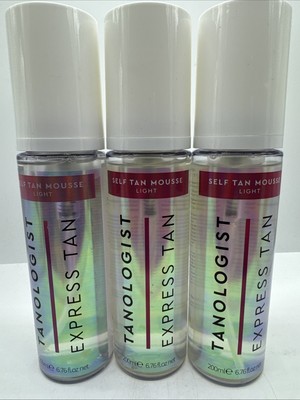 (3) Tanologist Express Tan Self Tan Mousse Light 6.76oz Sunless Clear ...