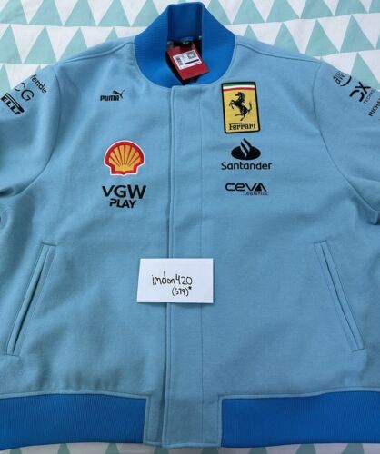 Puma Scuderia Ferrari Varsity Bomber Jacket Miami Blu… - Gem