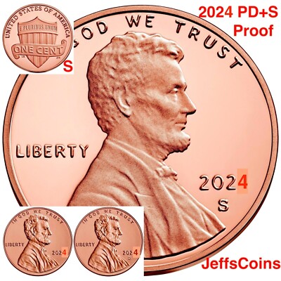 2024 PDS Lincoln Union Shield via UNCIRCULATED ROLL & S PROOF Penny P D ...