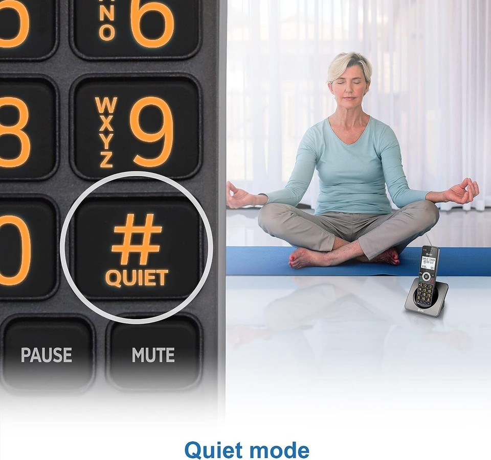 AT&T Cordless Home Phone 2 Handsets Call Block Caller ID Duplex ...