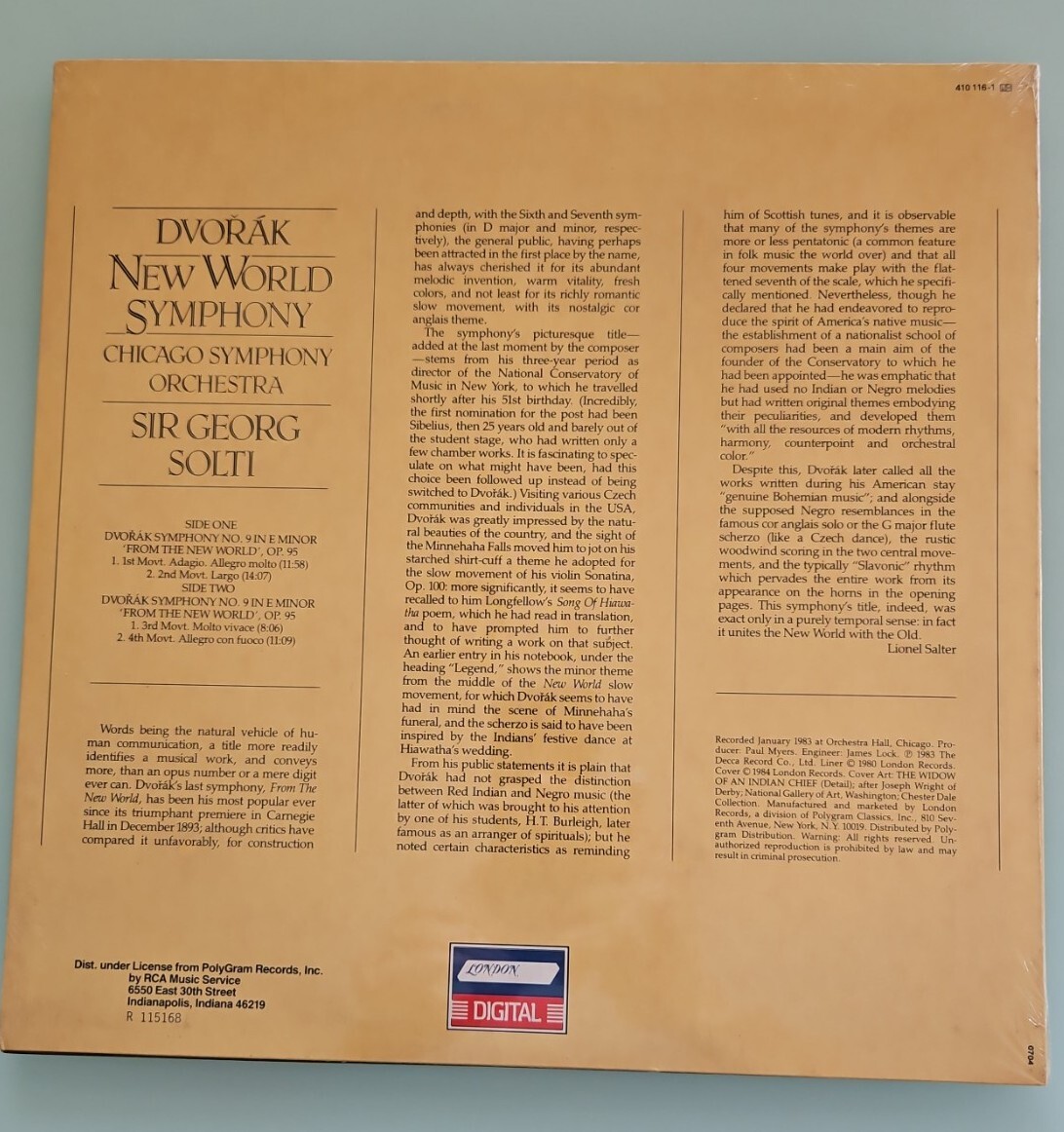DVORAK: New World Symphony-SEALED 1983 DIGITAL LP SOLTI, CHICAGO ...