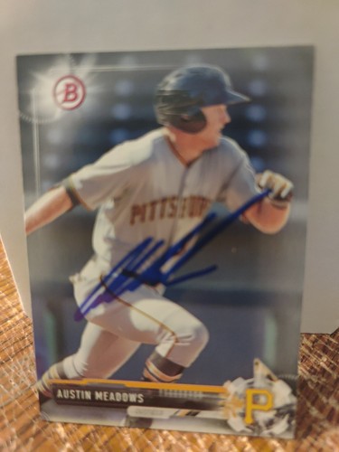 Austin Meadows Autographed 2017 Bowman Paper Signed Baseball Card #BP65 ...