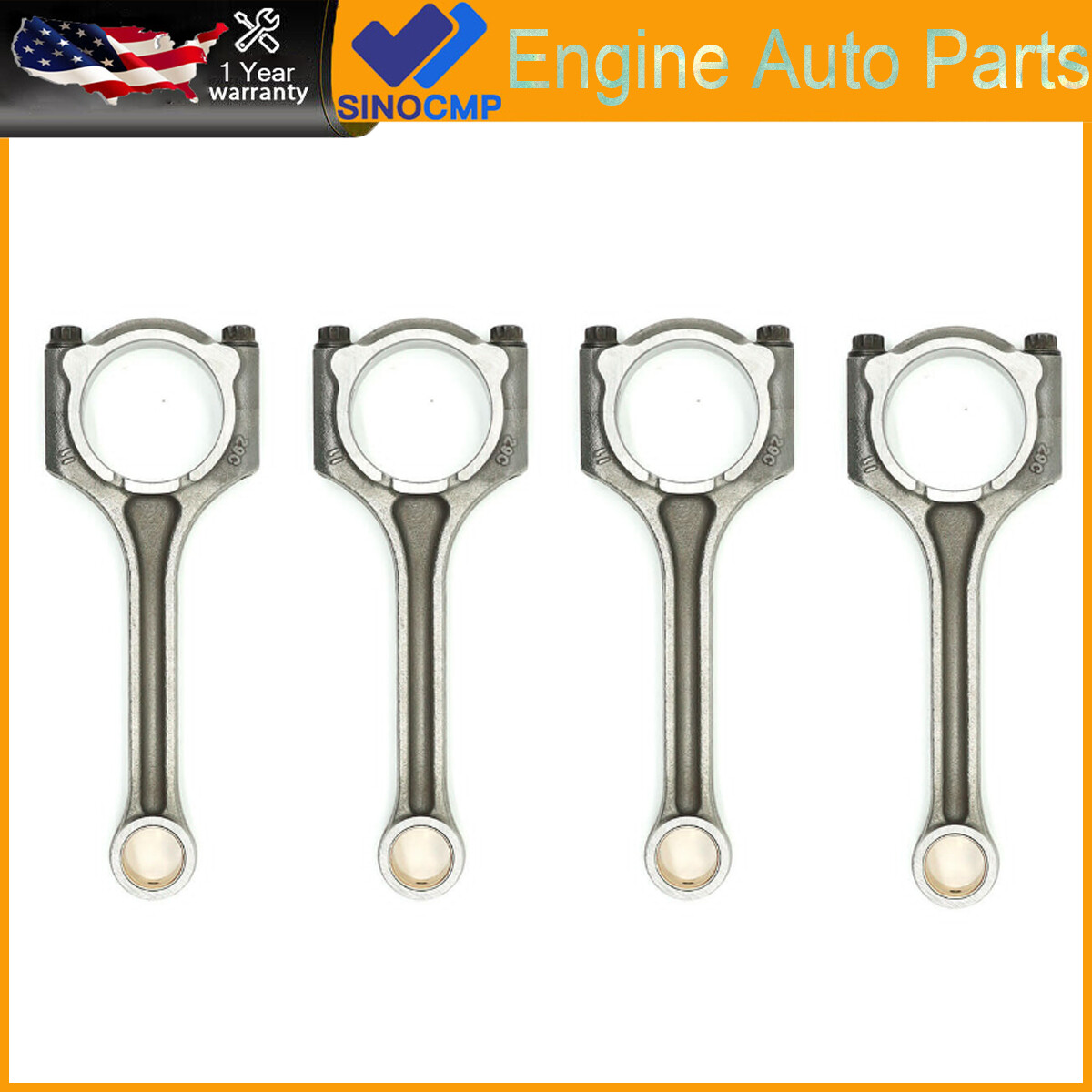 4x Connecting Rod 23510-2B700 for 2014-2021 Hyundai Kia 1.6L Turbo G4FJ ...