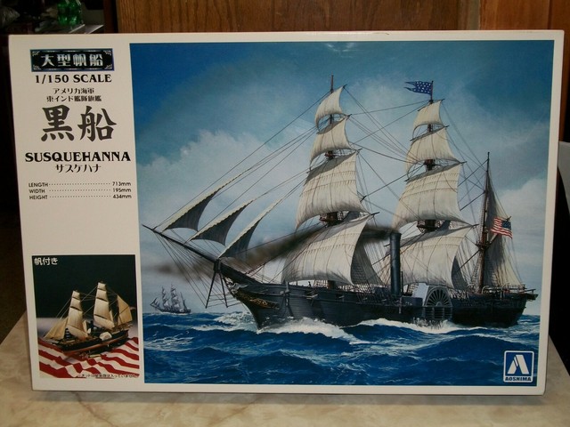 AOSHIMA Plastic Model 1/150 Large Size Sailing Ship 10 USS Susquehanna ...