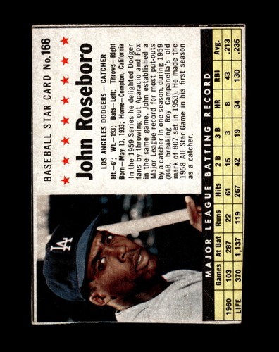1961 Post Set-Break #166 John Roseboro VG-VGEX *GMCARDS* | eBay