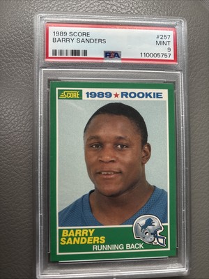 1989 Score - Barry Sanders #257 Rookie Card (RC) PSA 9 Detroit Lions ...