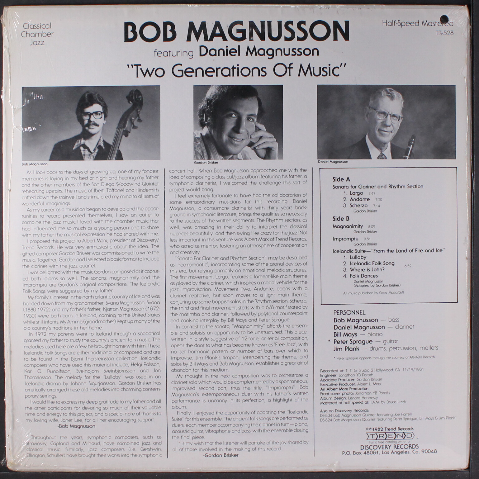 BOB MAGNUSSON: two generations of music TREND 12" LP 33 RPM | eBay