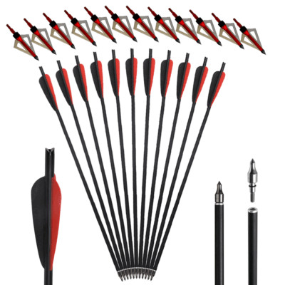 20'' Crossbow Bolts Carbon Arrows Broadheads Blade Arrowhead Archery ...
