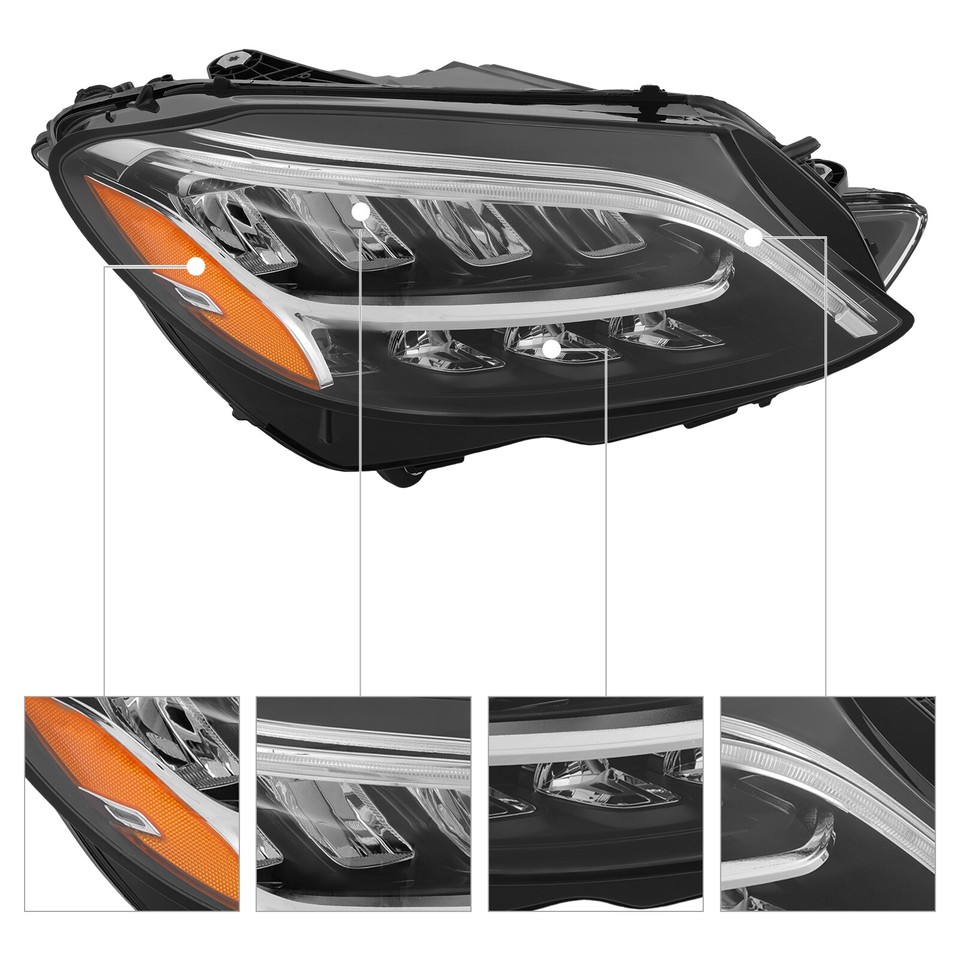 Headlight For 2019-2021 Mercedes-benz C300 C43 Right Led Lamp Closed ...