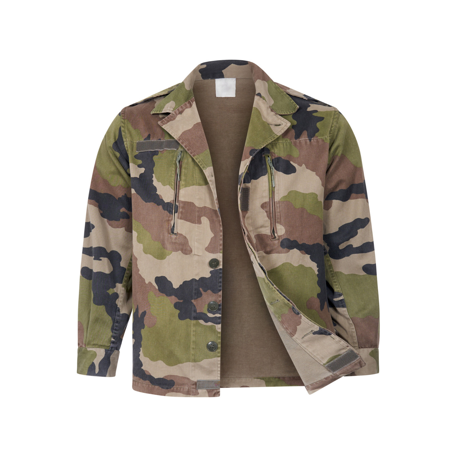 French Army Jacket Vintage Light Coat Camo Olive Military Combat ...
